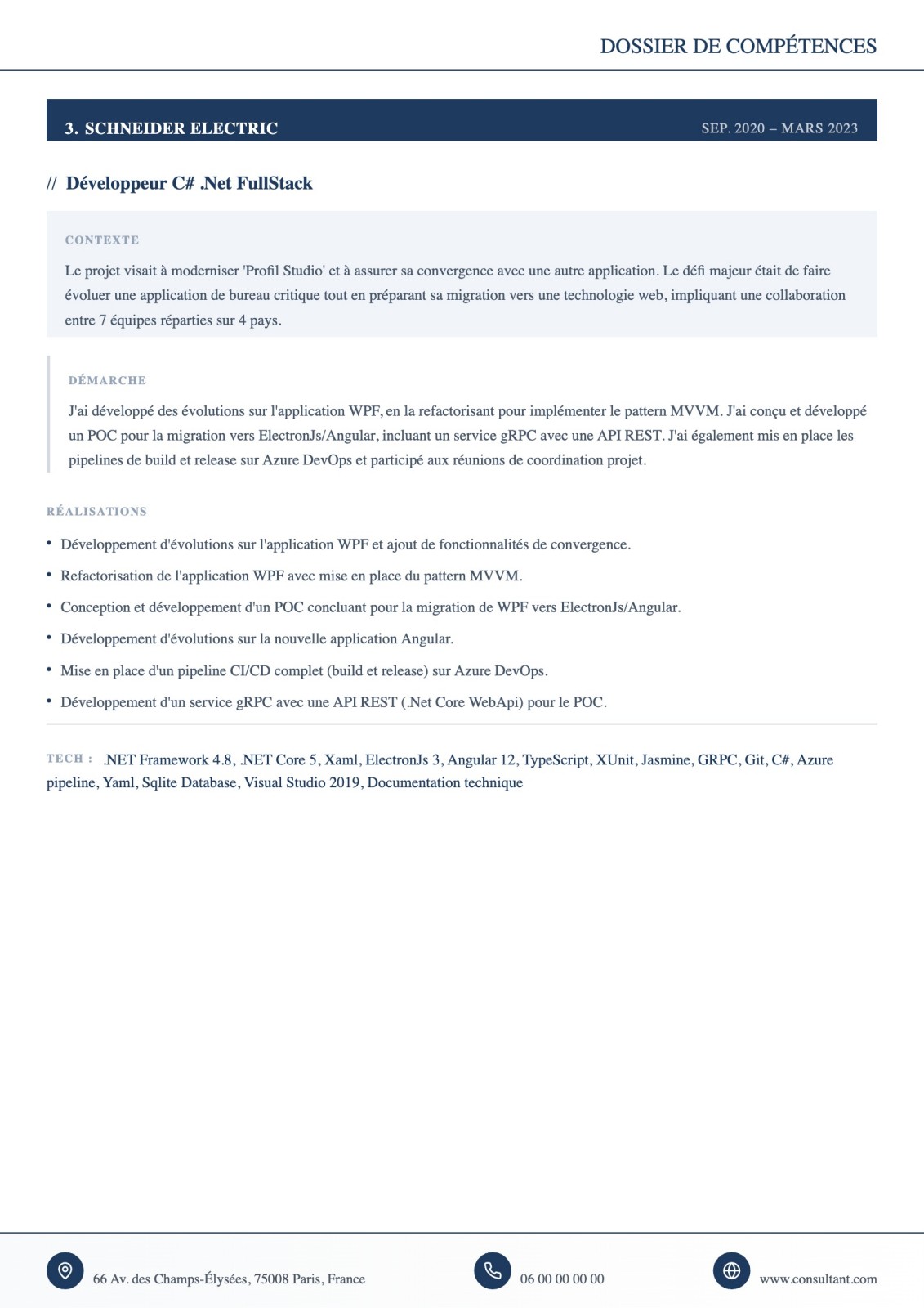 Générateur de dossier de compétences professionnels pour ESN